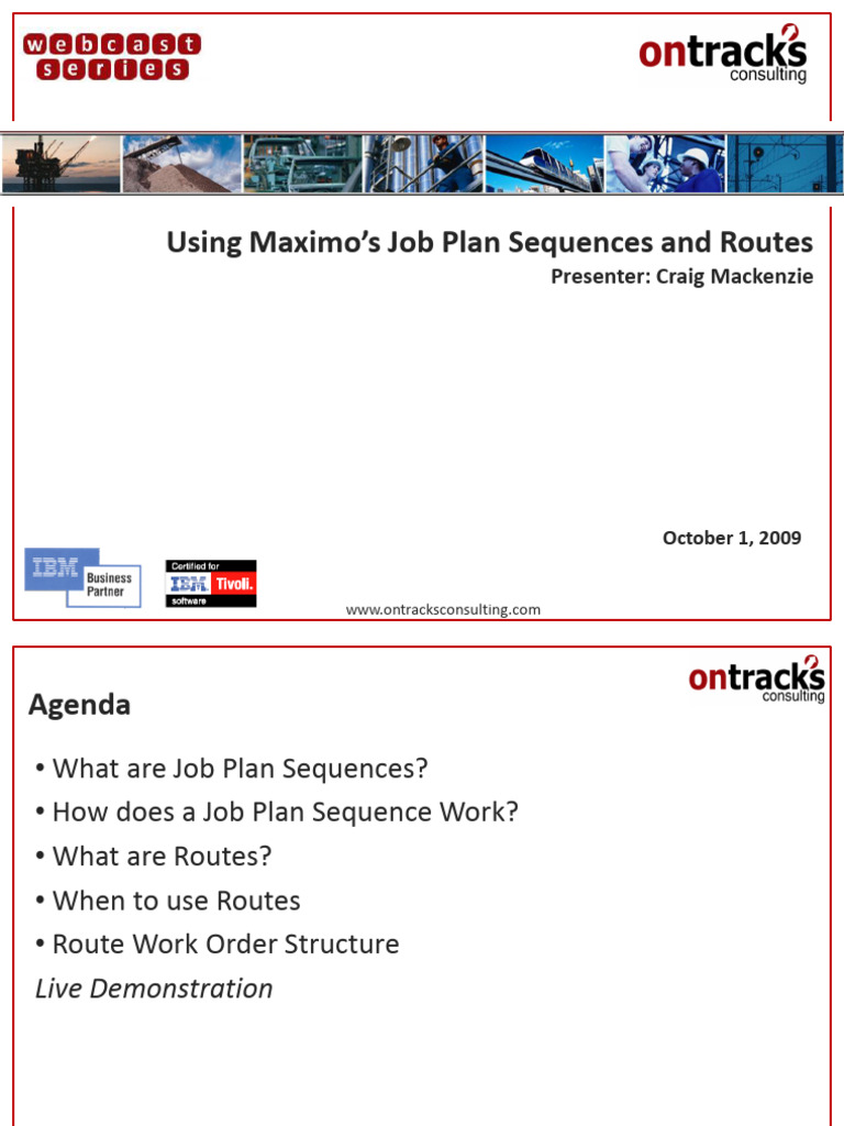 Maximo Job Plan Sequences & Routes Guide | PDF