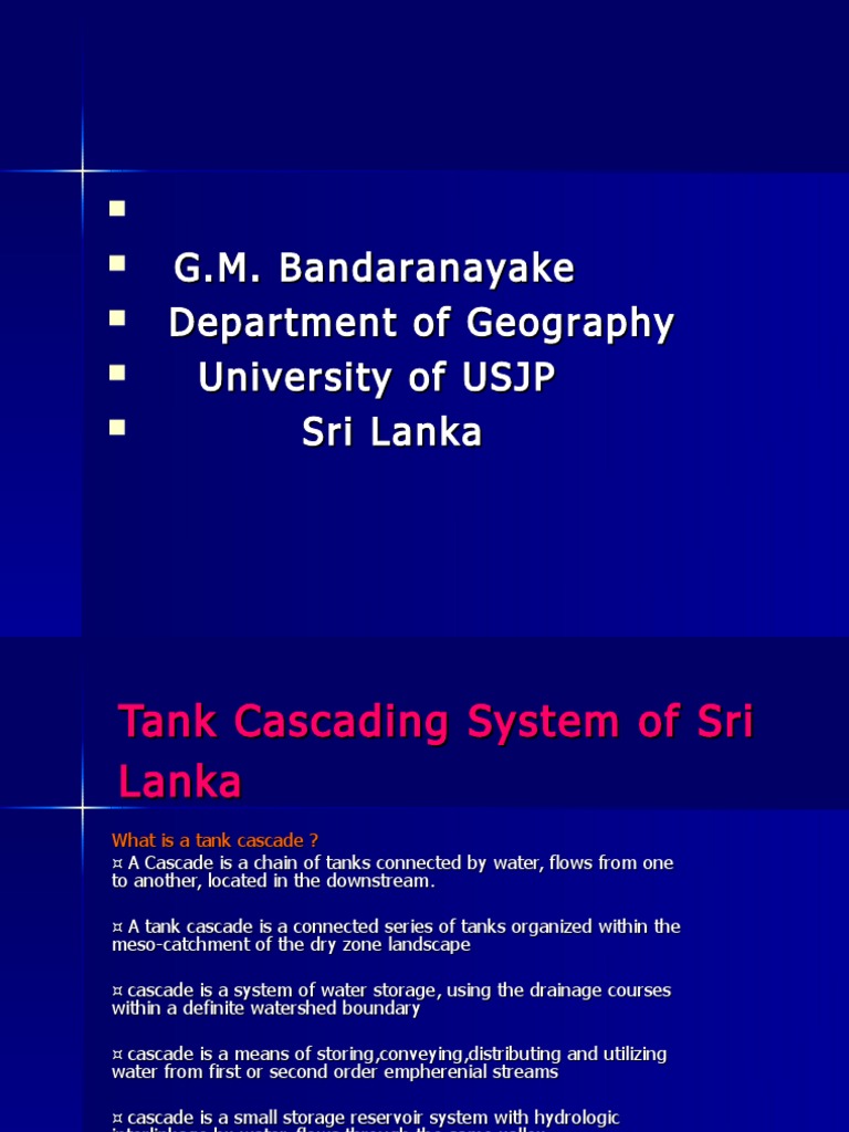 Tank Cascade Systems in Sri Lanka | PDF | Water Resources | Irrigation