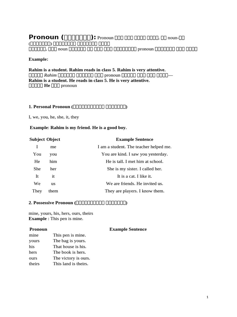 Pronoun | PDF | Semantic Units | Linguistic Typology