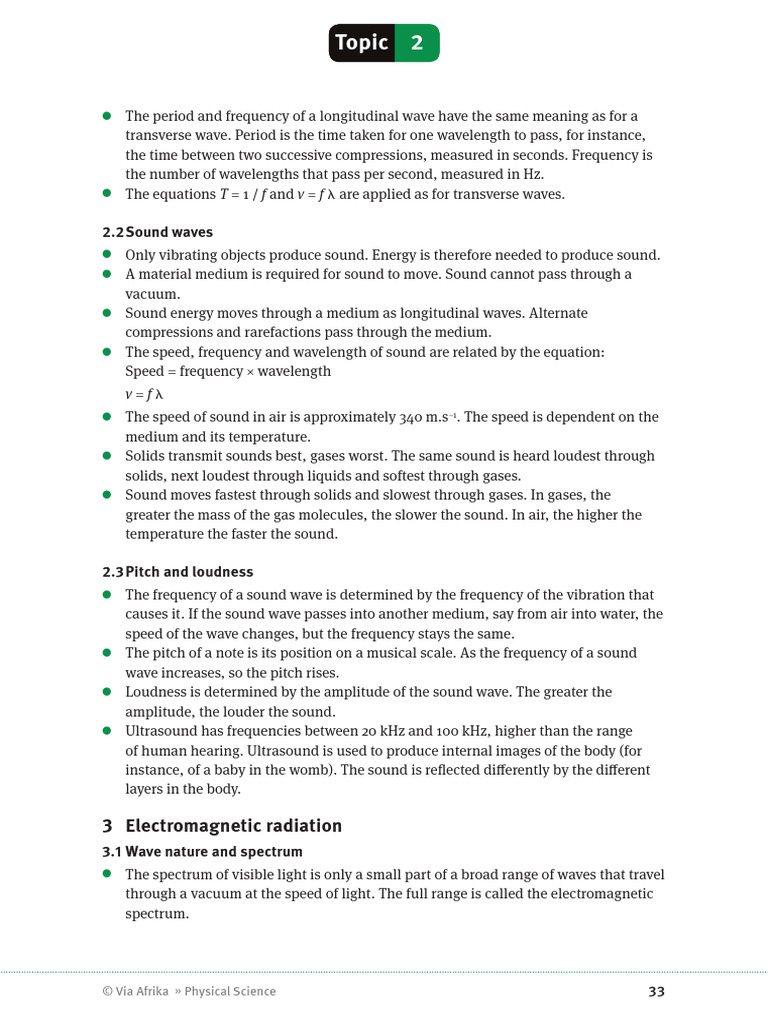 Physics Waves and Light Grade 10al Science Gr10 SG Pages 33 | PDF ...