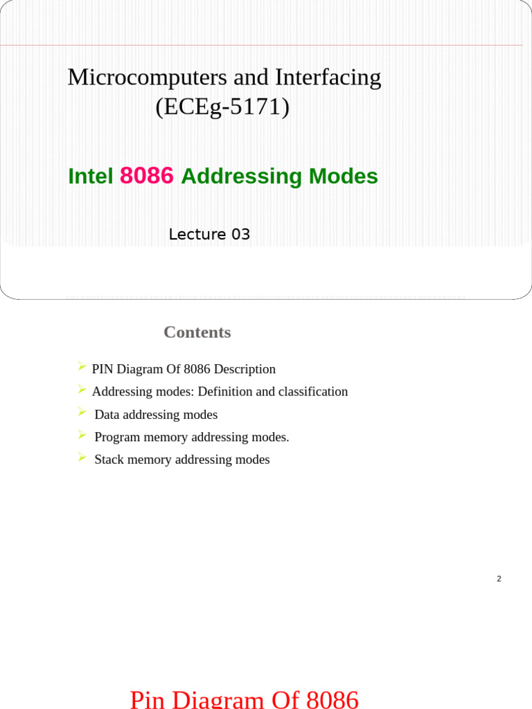 CH-03 8086-Addressing Modes Part One | PDF | Central Processing Unit | Assembly Language