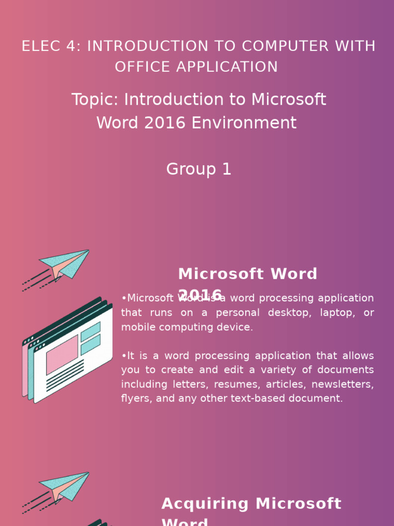 Microsoft Word 2016 Overview Guide | PDF | Microsoft Word | Window ...