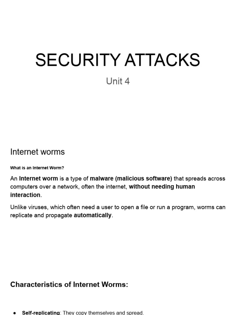 Ns Unit4 Security Attacks | PDF | Malware | Computer Network