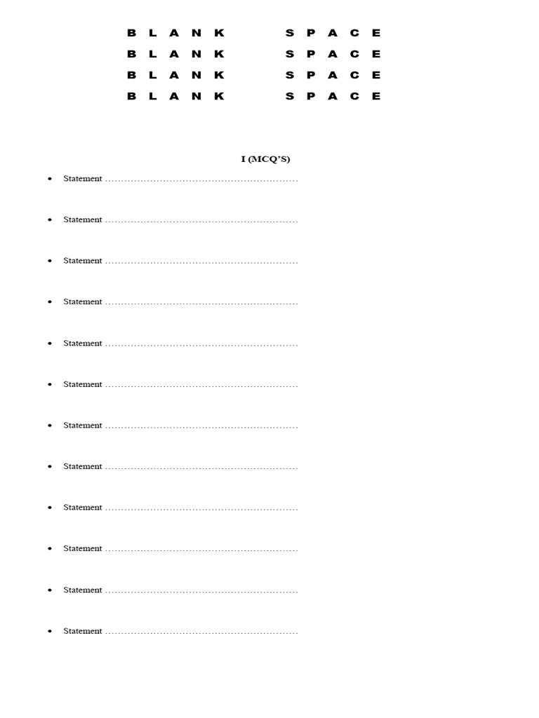 Exam Paper Format Template | PDF