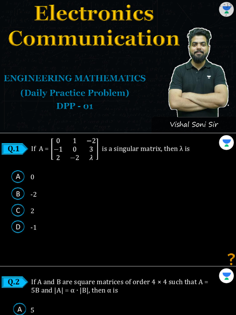 1.linear Algebra DPP 01 | PDF | Determinant | Matrix (Mathematics)