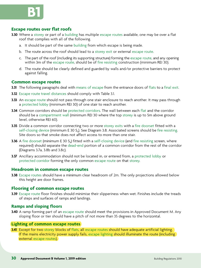Escape Routes in Building Regulations | PDF | Stairs | Safety