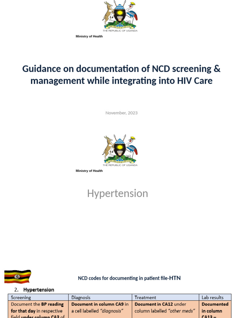 Guidance On Documentation of NCD Screening & Management-Nov 2023 | PDF