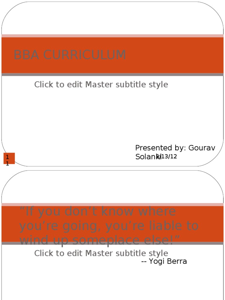 Bba Curriculum: Click To Edit Master Subtitle Style | PDF | Curriculum | Microeconomics