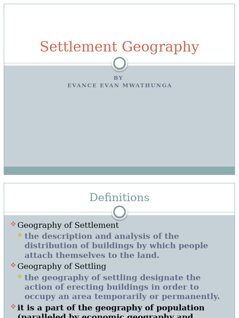 Geo111 - Settlement Geography 1 | PDF