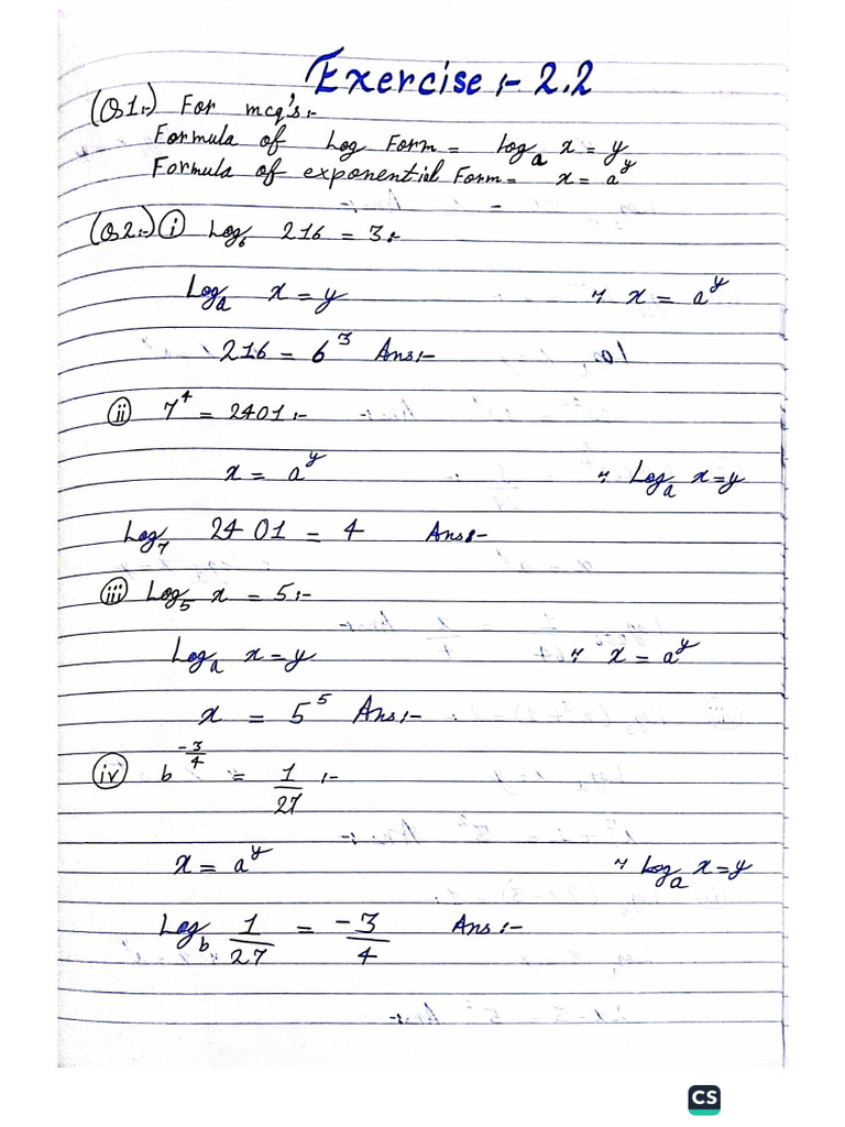 Mathematics Chapter#2 Exercise2.2 | PDF