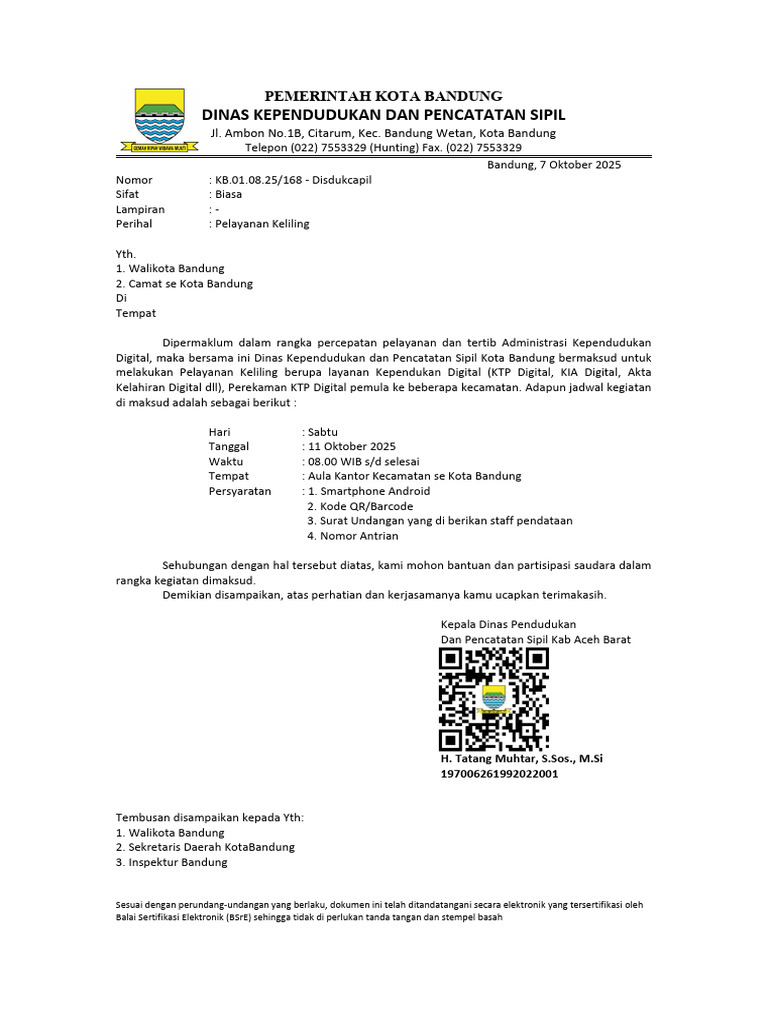 Pelayanan Keliling KTP Digital Bandung | PDF