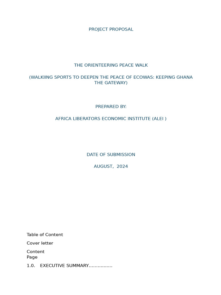 Orienteering Peace Walk Proposal | PDF | Sponsor (Commercial) | United ...