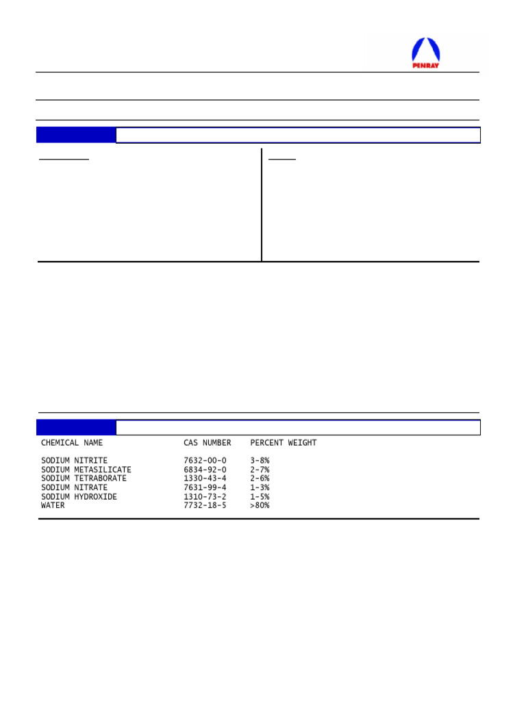 Powercool 3000 DD3000 MSDS Summary | PDF | First Aid | Sodium