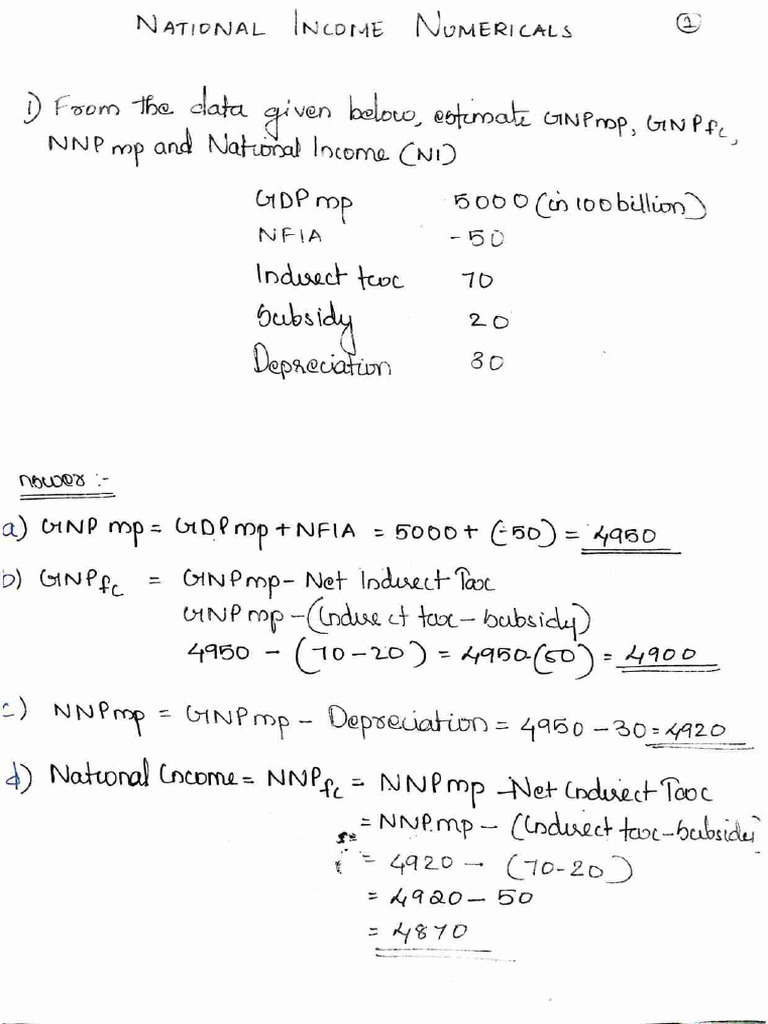National Income Problems-1 | PDF