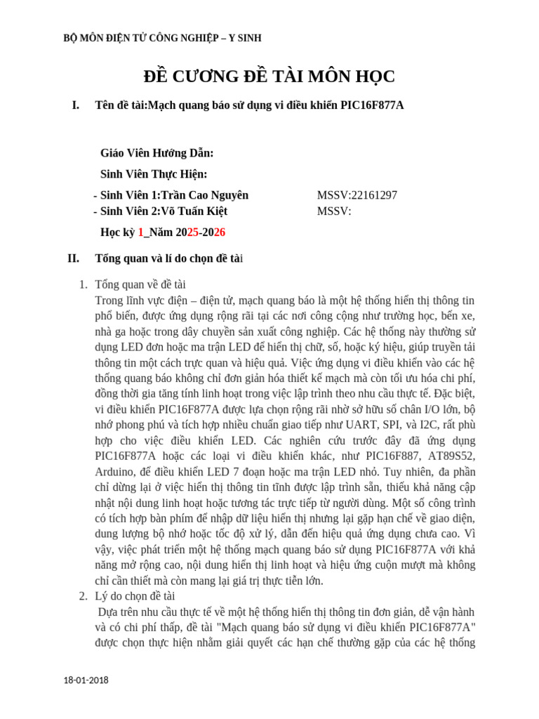 Mau de Cuong Mon Hoc | PDF