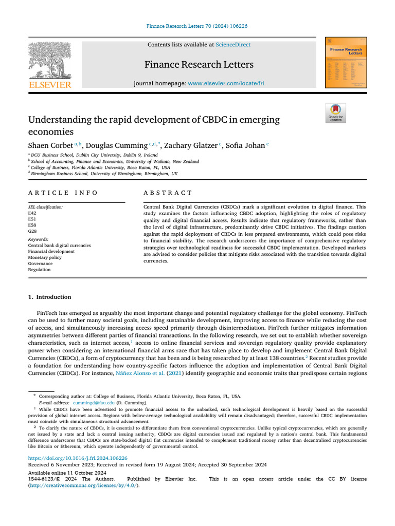 Understanding The Rapid Development of CBDC in Emerging | PDF | Central ...