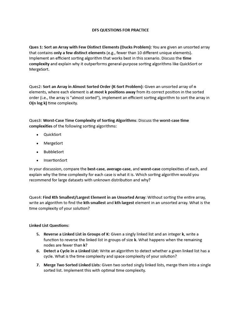 Practice Question For DSA | PDF | Queue (Abstract Data Type) | Matrix (Mathematics)