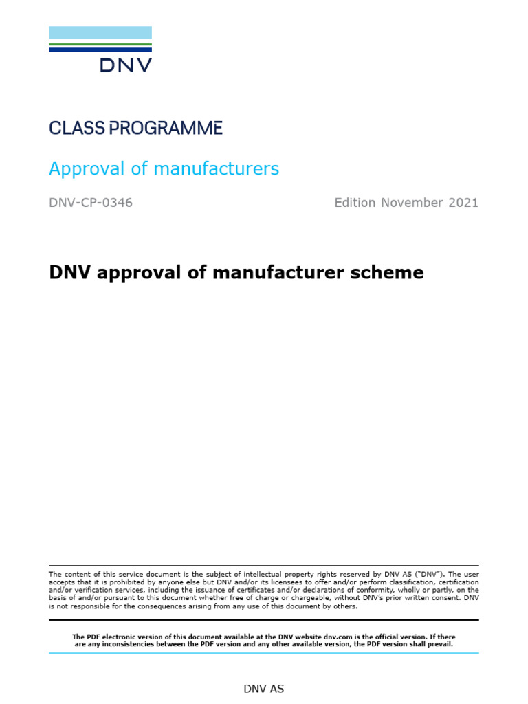 DNV Approval of Manufacturer Guidelines | PDF | Specification ...