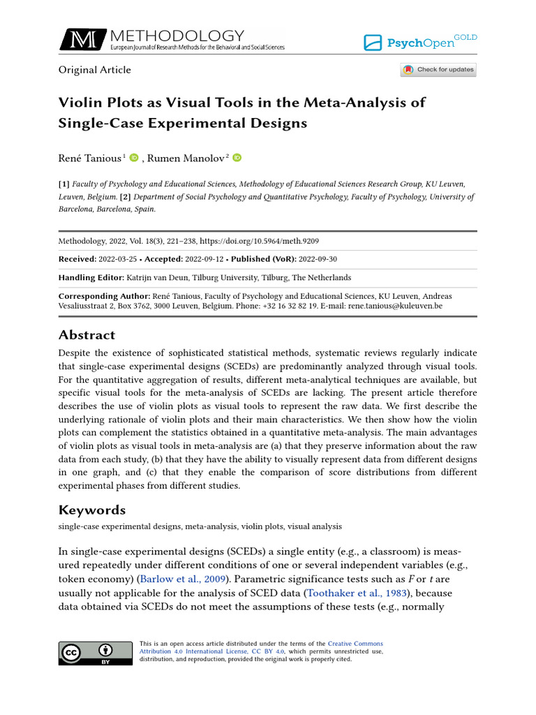 Violin Plots as Visual Tools in the Meta-Analysis | PDF | Meta Analysis ...