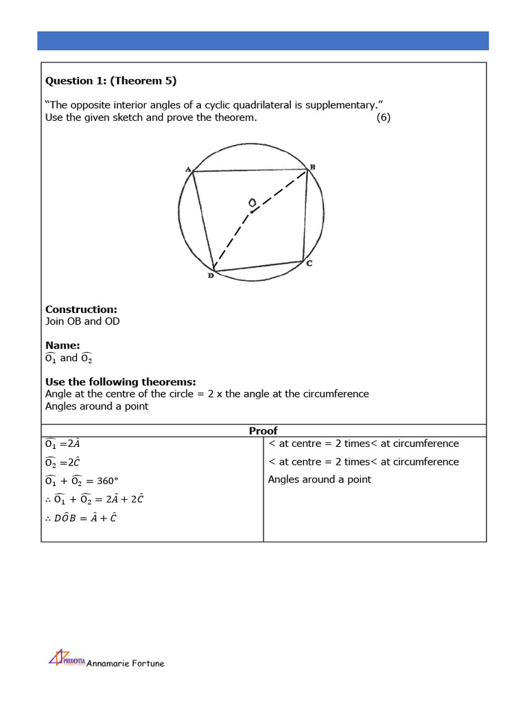 GR 11 Euclidian Worksheet Proofs of Theorems Notes | PDF | Euclidean ...
