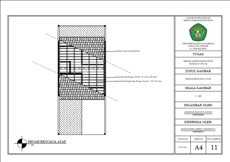 11. Denah Rencana Atap | PDF