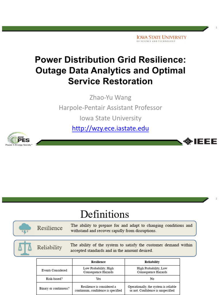 Power Grid Resilience and Restoration Metrics | PDF | Reliability ...