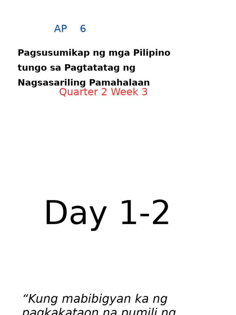 q2 PPT Week 3 AP 6 | PDF