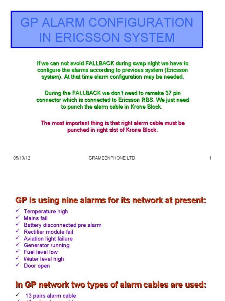 Ericsson Alarm Configuration Guide | PDF