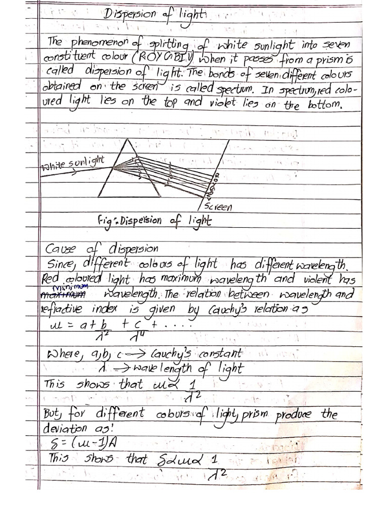 Dispersion of Light | PDF