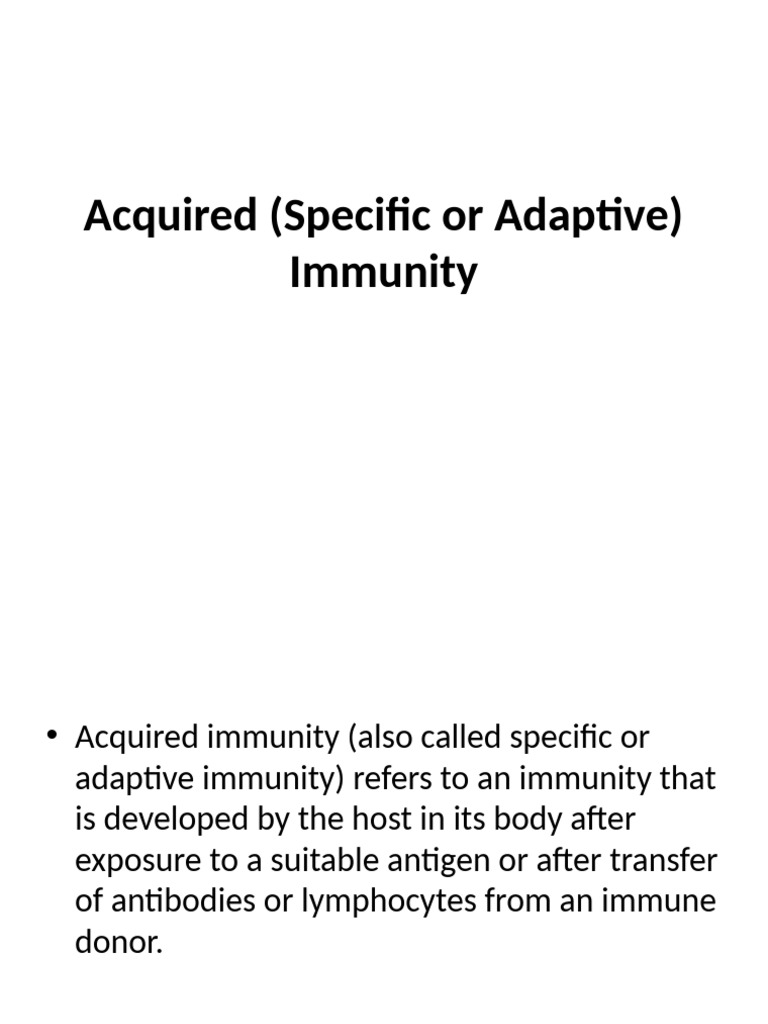 Understanding Acquired Immunity Types | PDF | Immune System | Adaptive ...