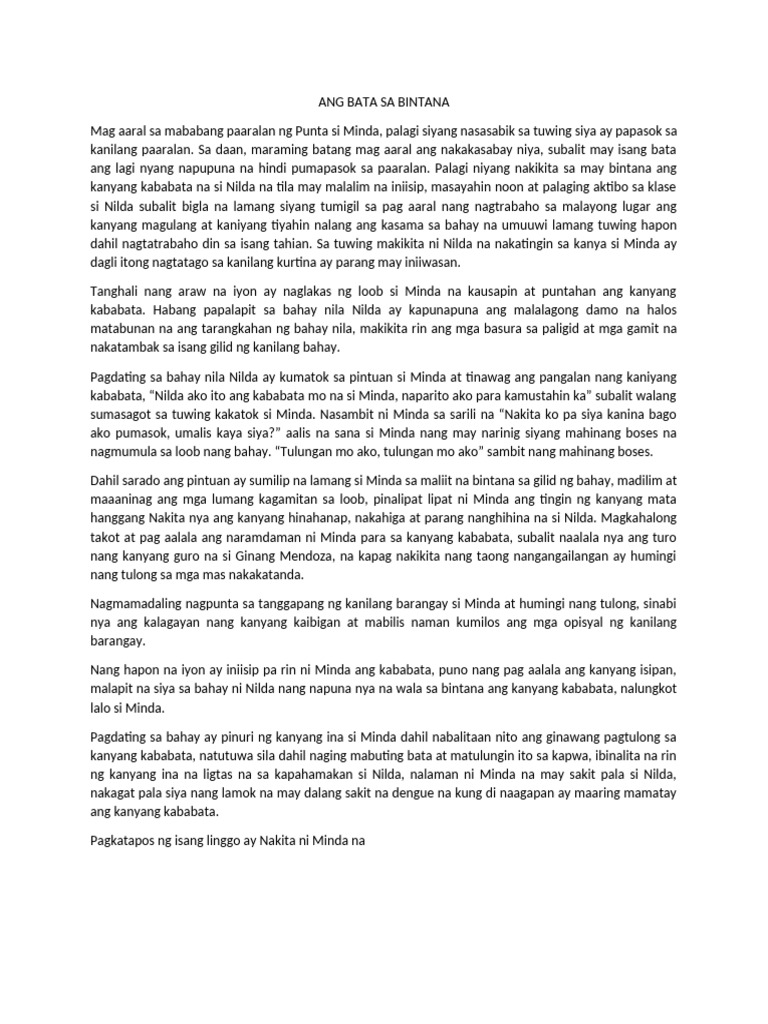 Ang Bata Sa Bintana | PDF