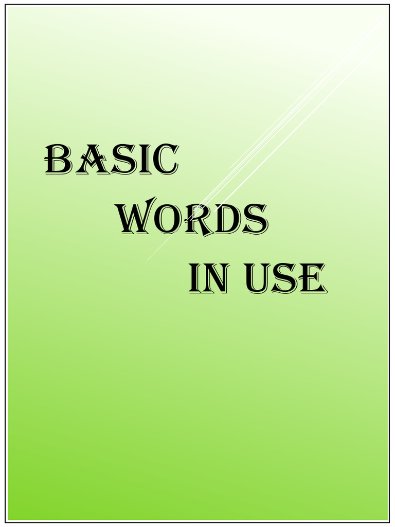 Basic Words in Use | PDF