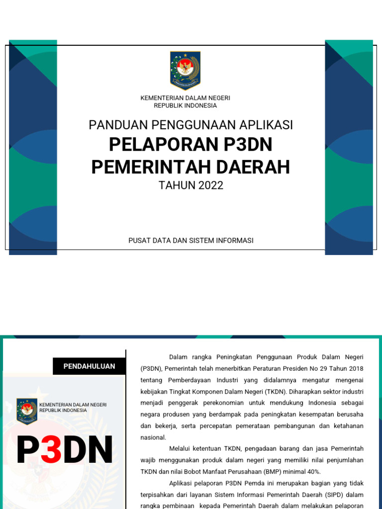 Panduan Aplikasi Pelaporan P3DN 2022 | PDF