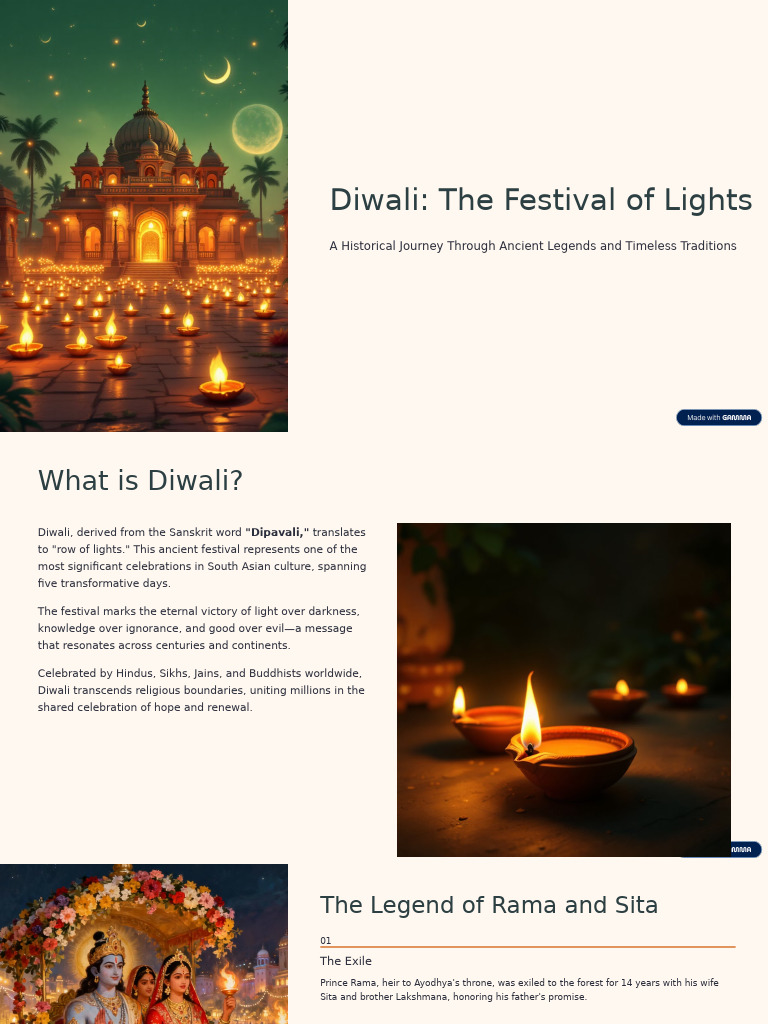 Diwali: Celebrating Light and Tradition | PDF | Rama | Sita