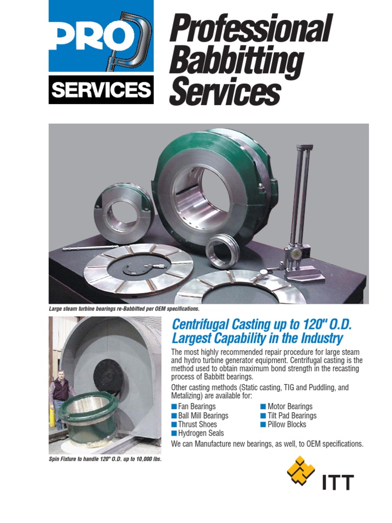 Babbitt Pro Service Goulds Pump | PDF | Bearing (Mechanical) | Turbine