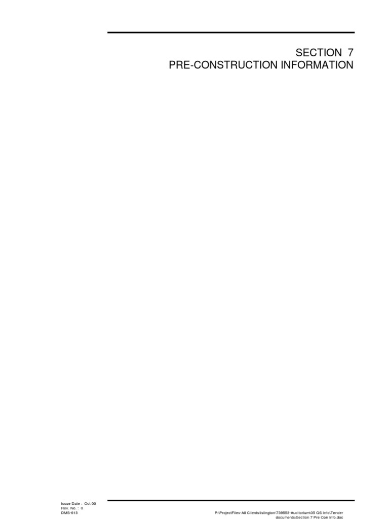 Section 7 Pre-Construction Information | PDF | Safety | Prevention