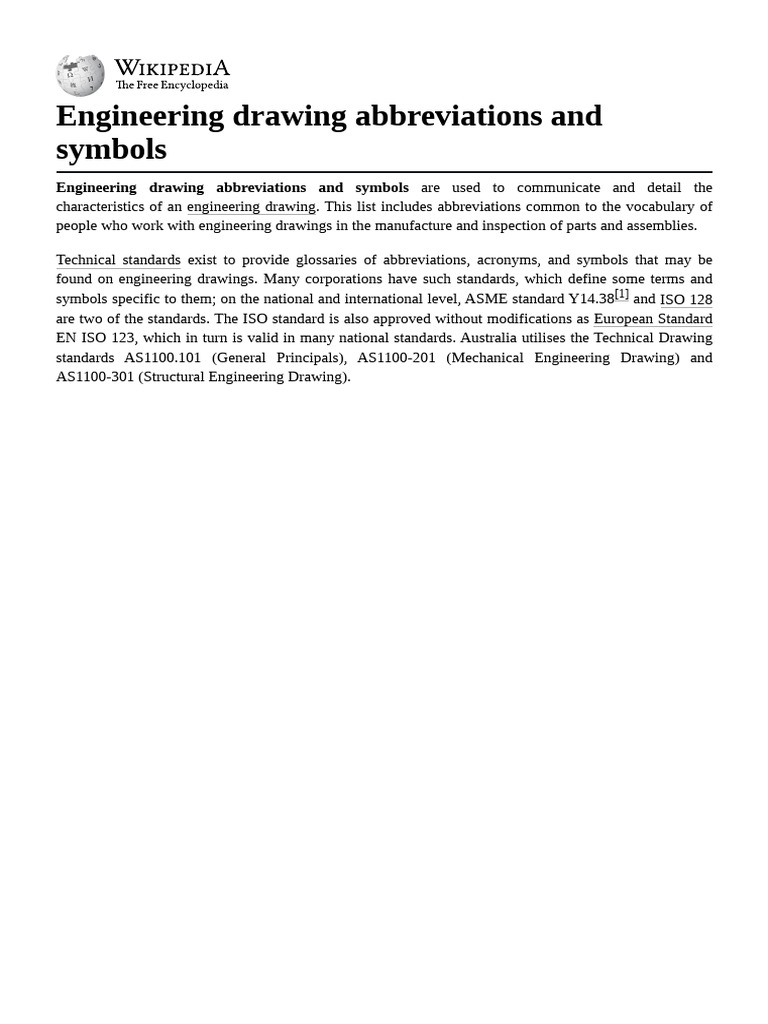 Engineering Drawing Abbreviations and Symbols | PDF | Ultimate Tensile ...