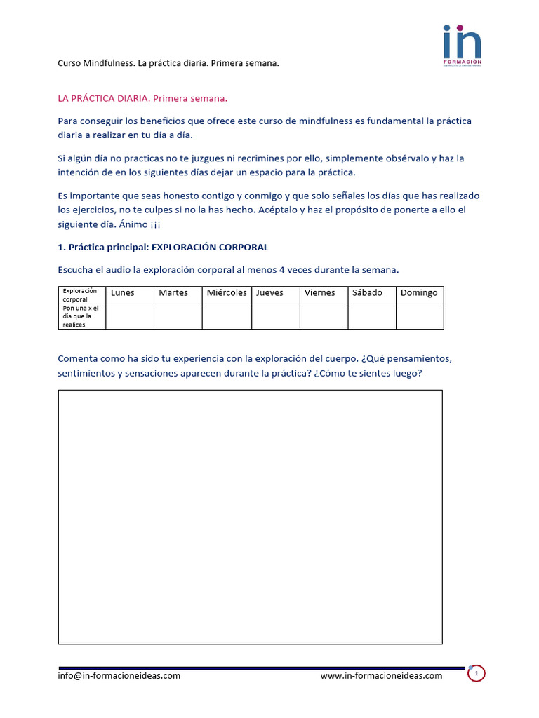 S1 La Práctica Diaria de La Semana 1 | PDF