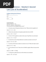F=ma Practice Problems Set | PDF | Science & Mathematics