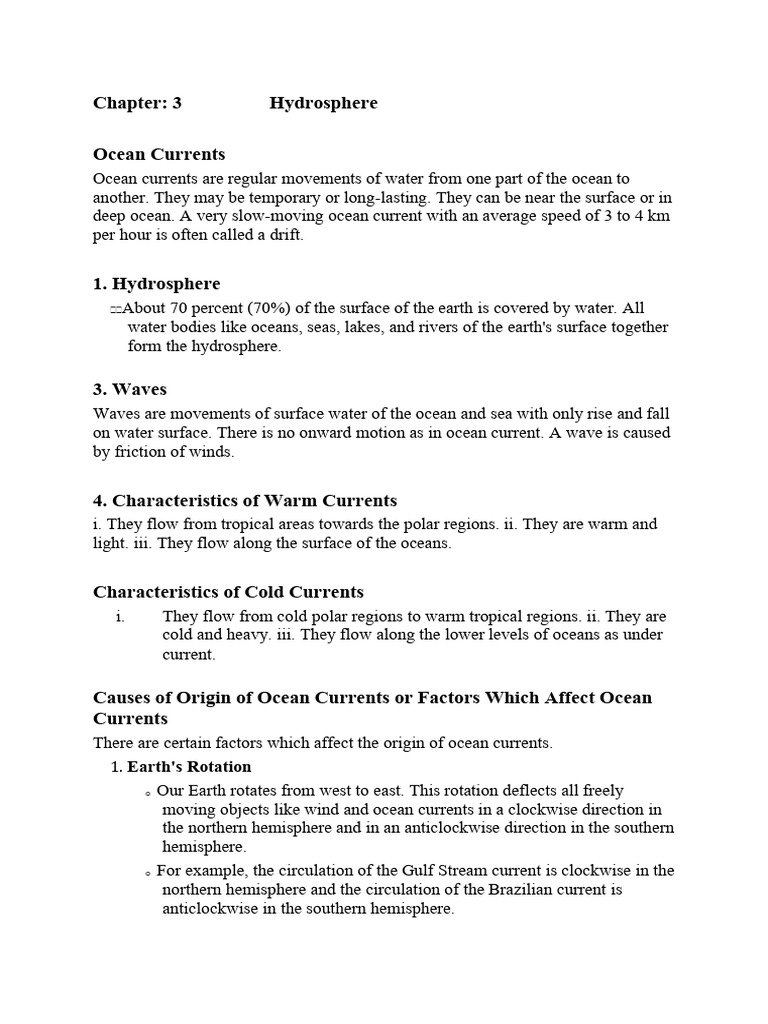 Ocean Currents and Tides Explained | PDF | Tide | Waste