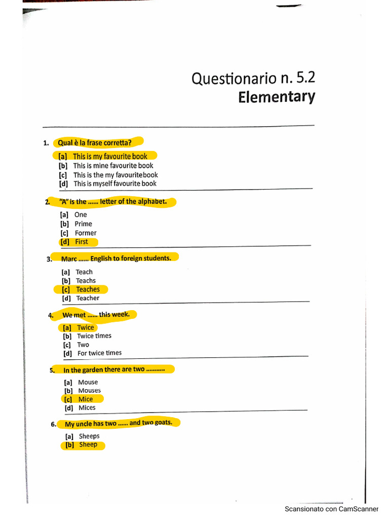 7 Questionario 2 Corretto | PDF