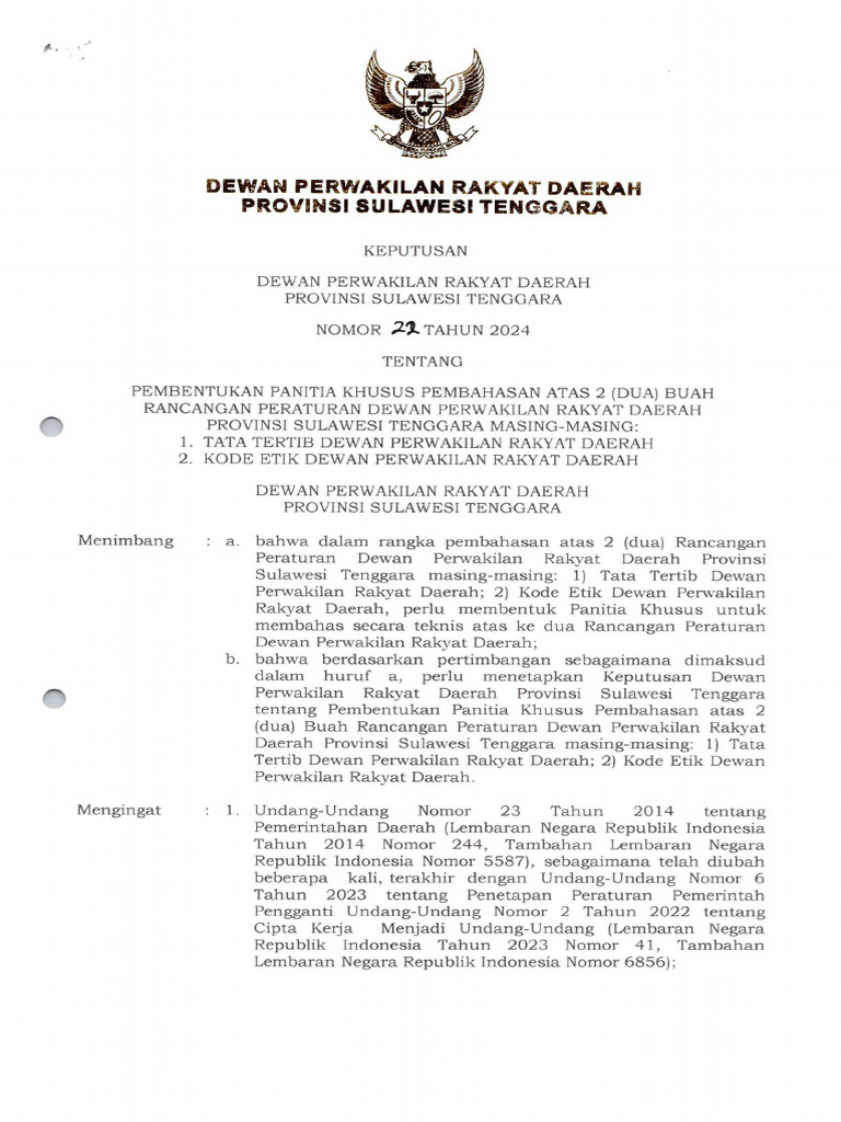 SK Dewan Nomor 22 Tahun 2024 | PDF