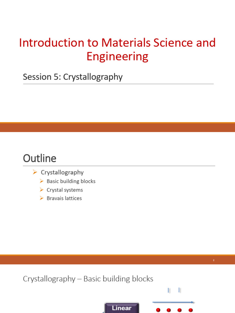IMSE Session 5 - Crystallography - Intro | PDF