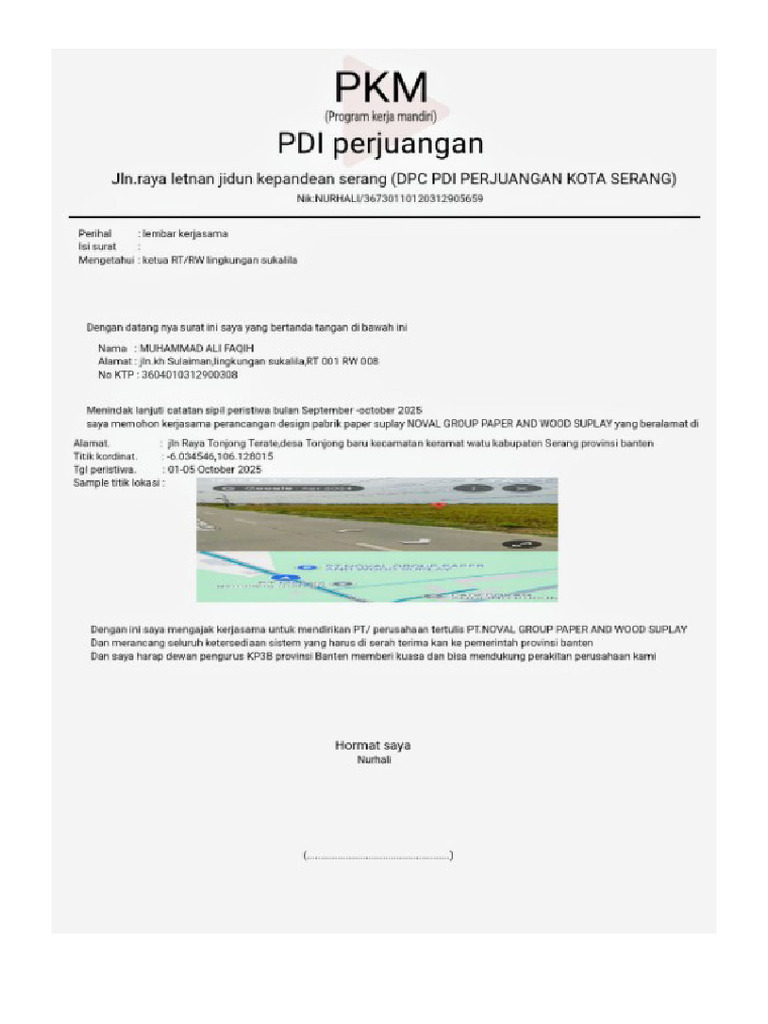 Document Lembar Kerjasama PT - Noval Group Paper and Wood Suplay | PDF