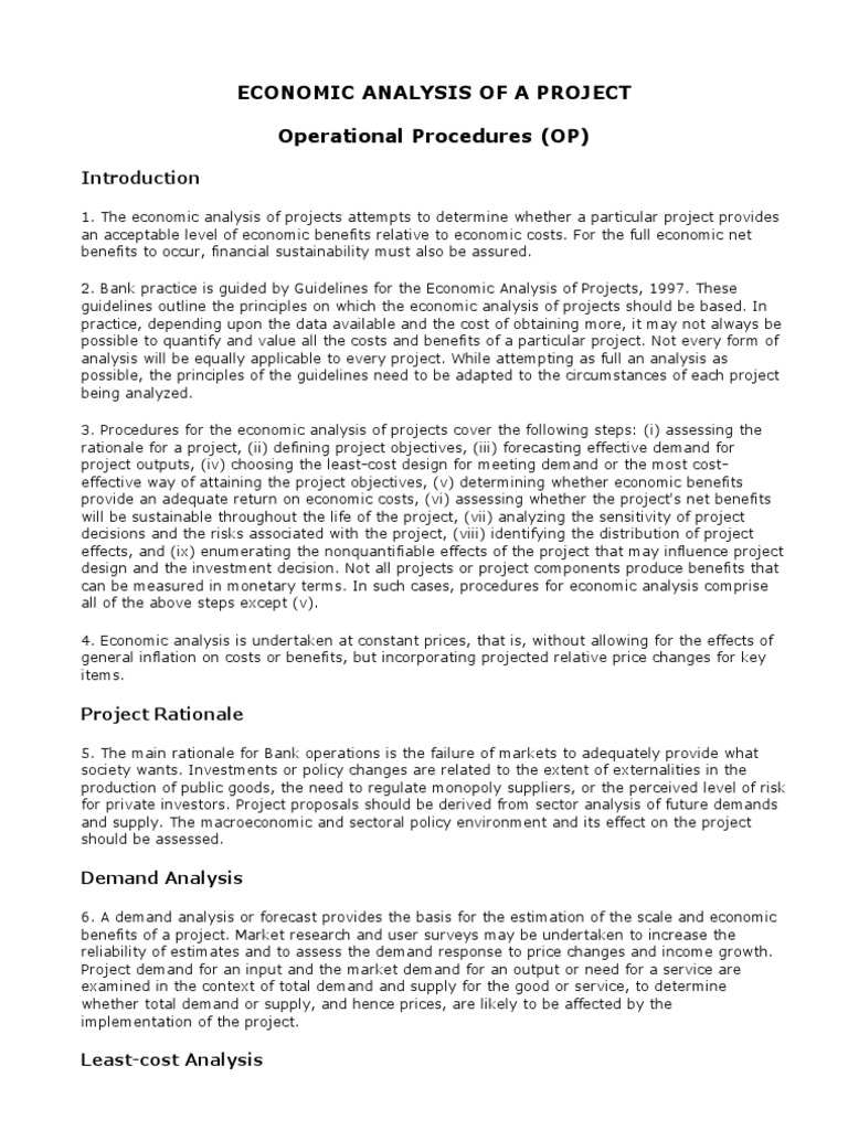 Economic Analysis of A Project | PDF | Cost–Benefit Analysis | Value ...