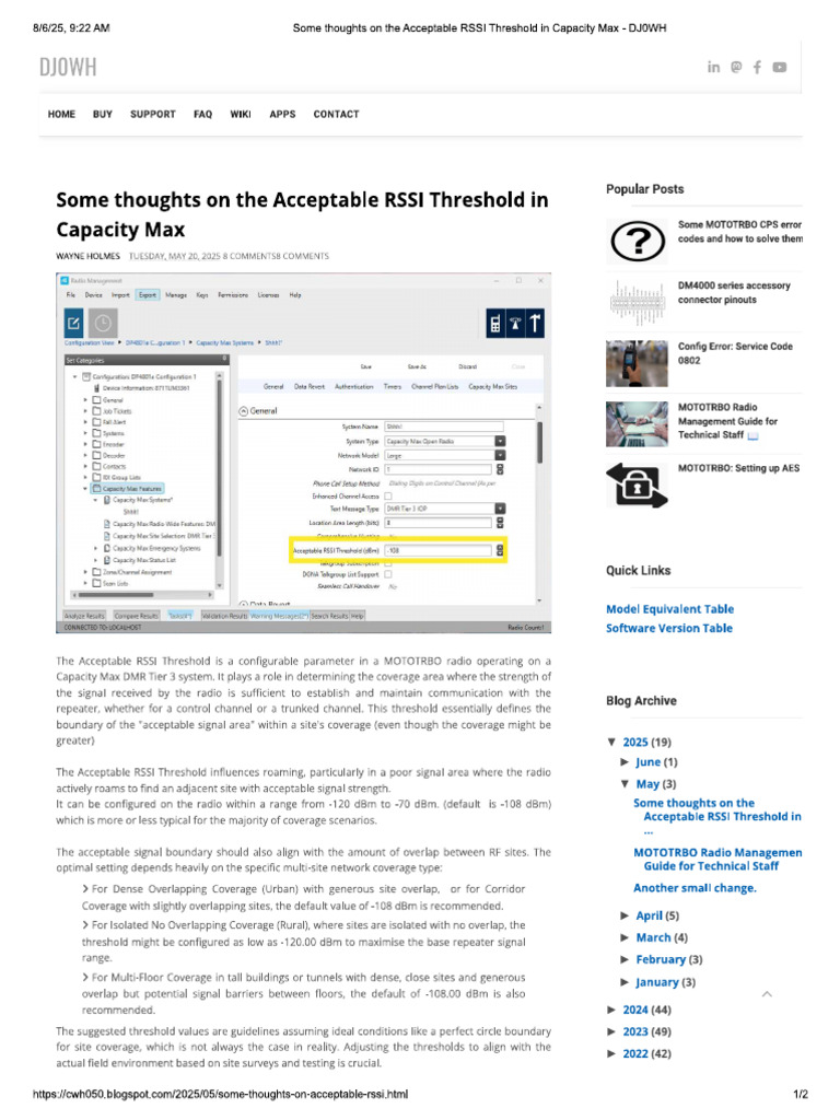 Acceptable RSSI Threshold | PDF