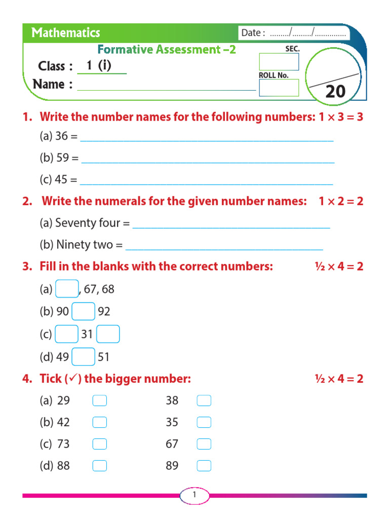 Formative Assessment: Mathematics Basics | PDF