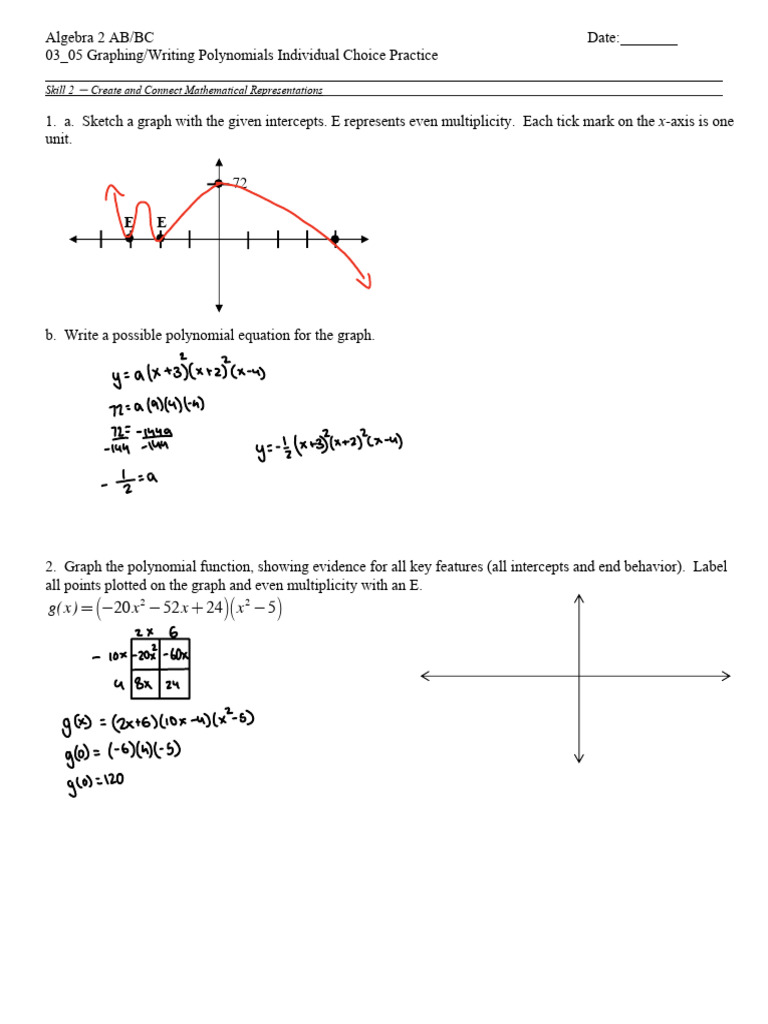 A2+ABBC+03 05+skill1 2+PolyPractice+25-26 | PDF | Polynomial | Function ...