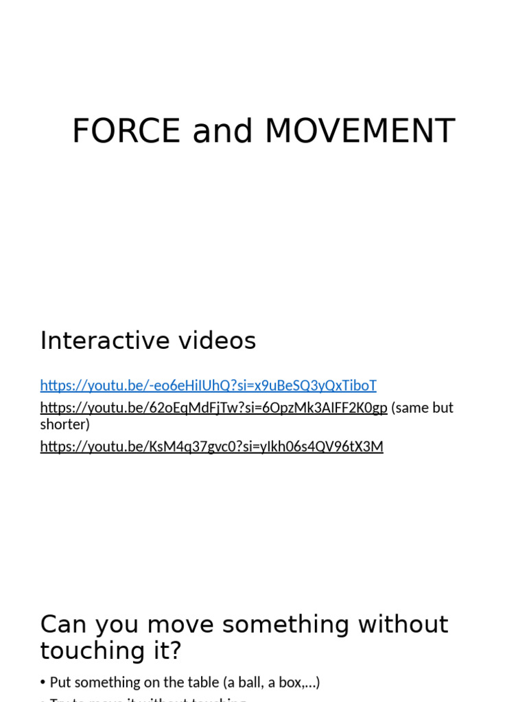 Forces and Movement Activities | PDF | Force