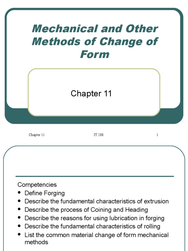 Mechanical and Other Methods of Change of Form | PDF | Deformation ...